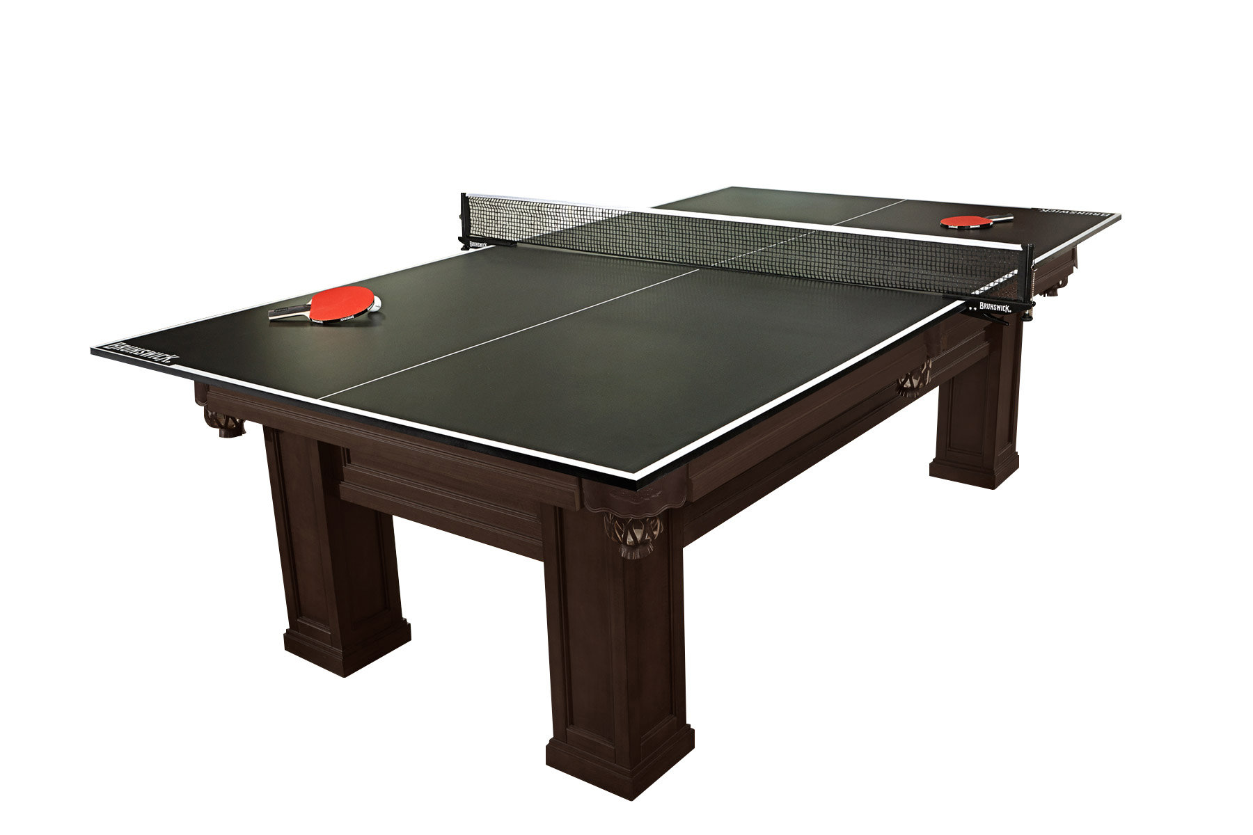 Brunswick Billiards Brunswick CT8 Table Tennis Conversion Top - Black ...