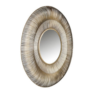 Global Views Quill Burst Steel Round Wall Mirror | Perigold
