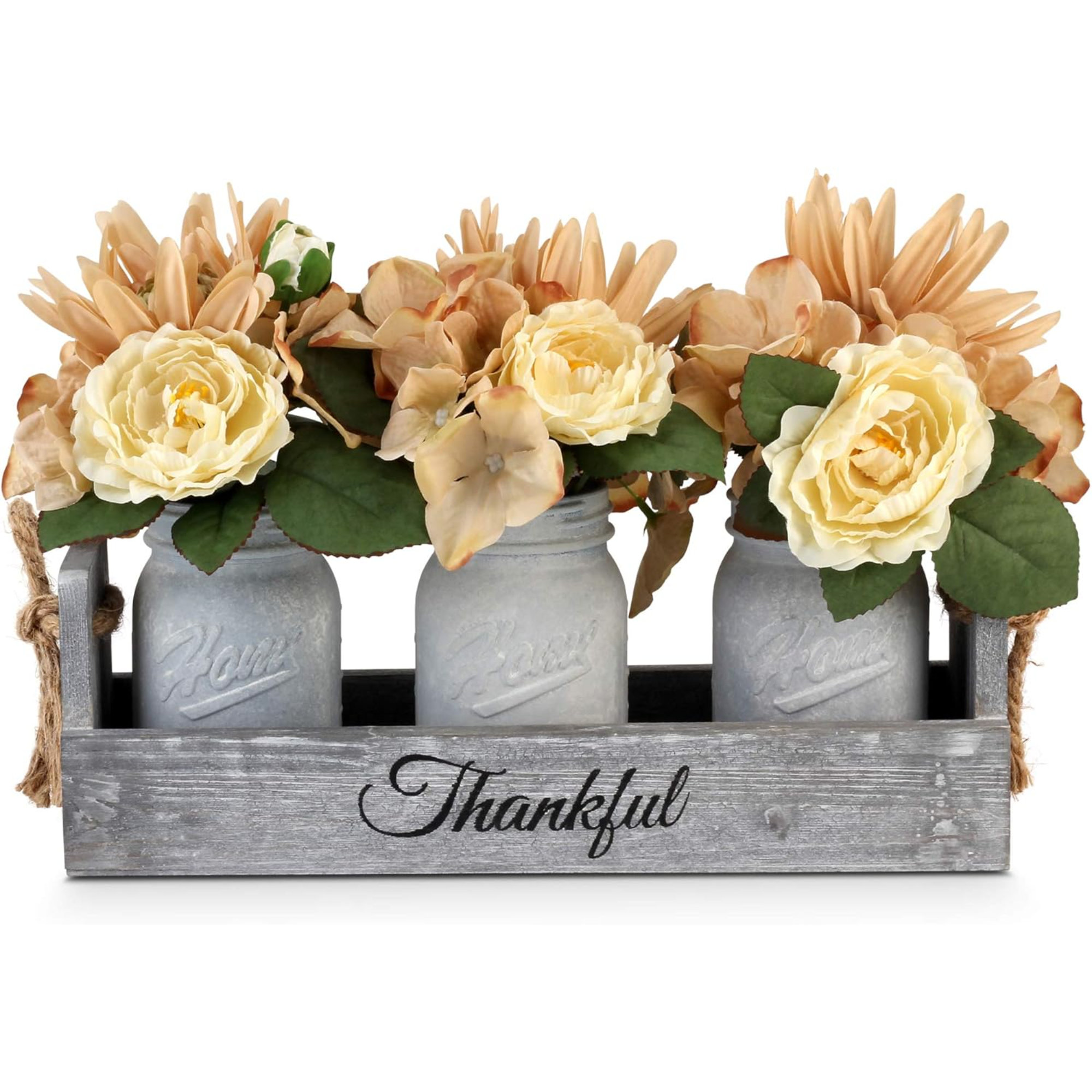 Gracie Oaks Farmhouse Centerpieces For Tables - Mason Jar Centerpieces ...
