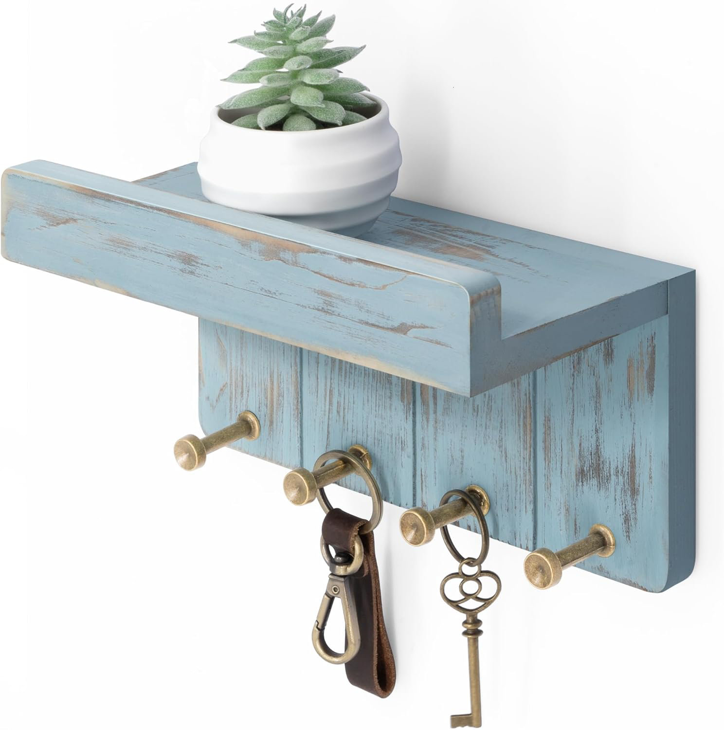 Ebern Designs Small Key Holder Wall Mount - 8 inch Key and Mail Holder ...