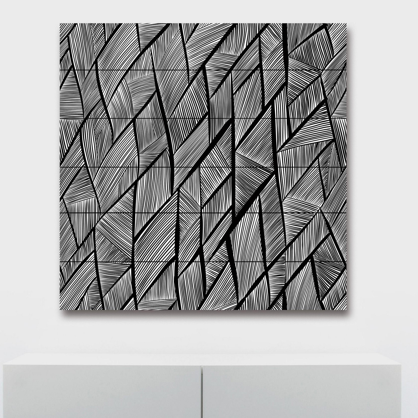 Marmont Hill 'Overlap' Painting Print on White Wood - Wayfair Canada