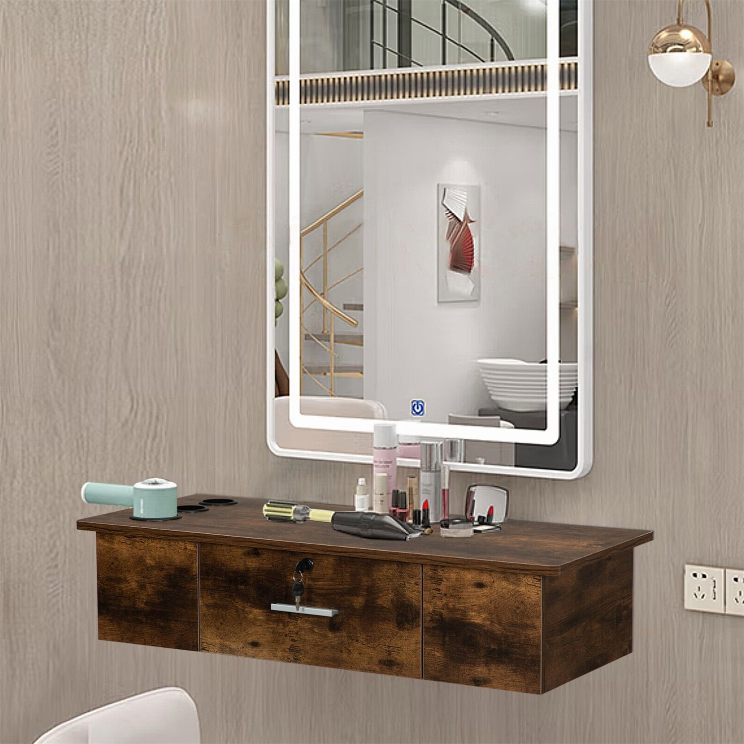 Inbox Zero Ladena Wall-Mounted Classic Modeling Makeup Organizer | Wayfair