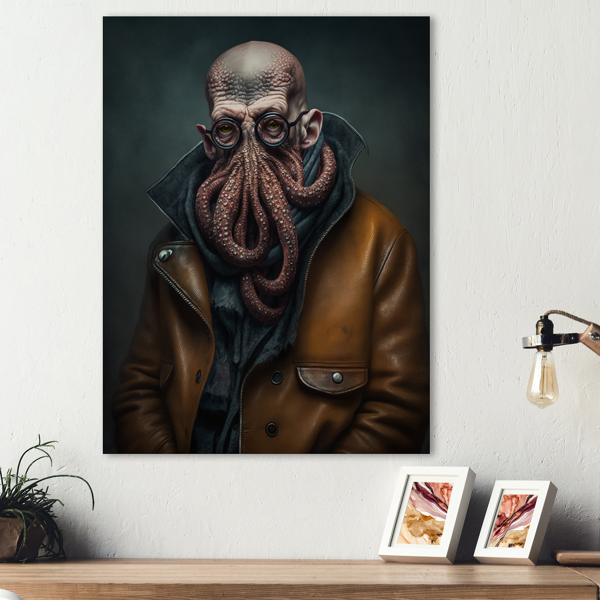 Trinx Anthropomorphic Of Octopus Portrait II - Animals Canvas Wall Art ...