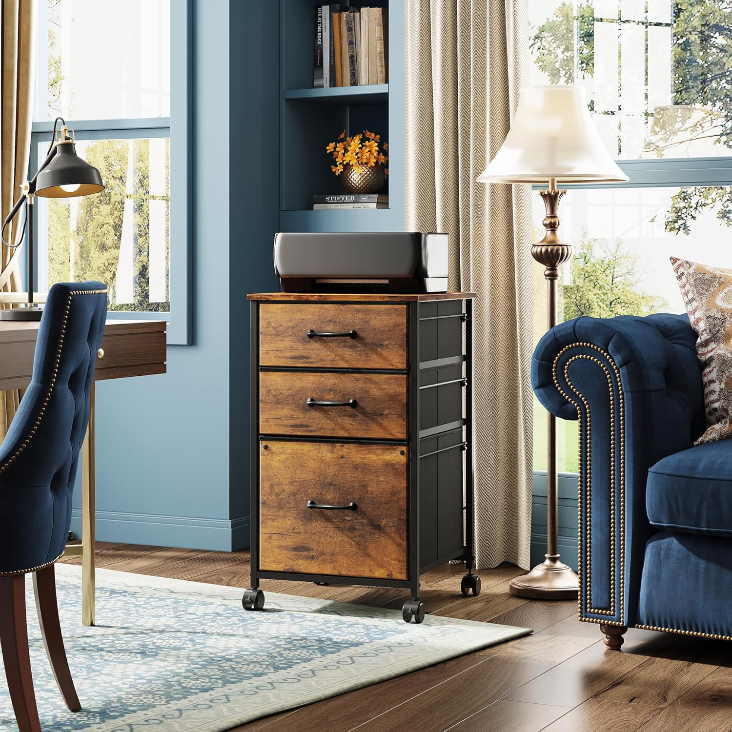 Ebern Designs 2 Drawer Vertical File Cabinet With Silent Slides, Rustic ...