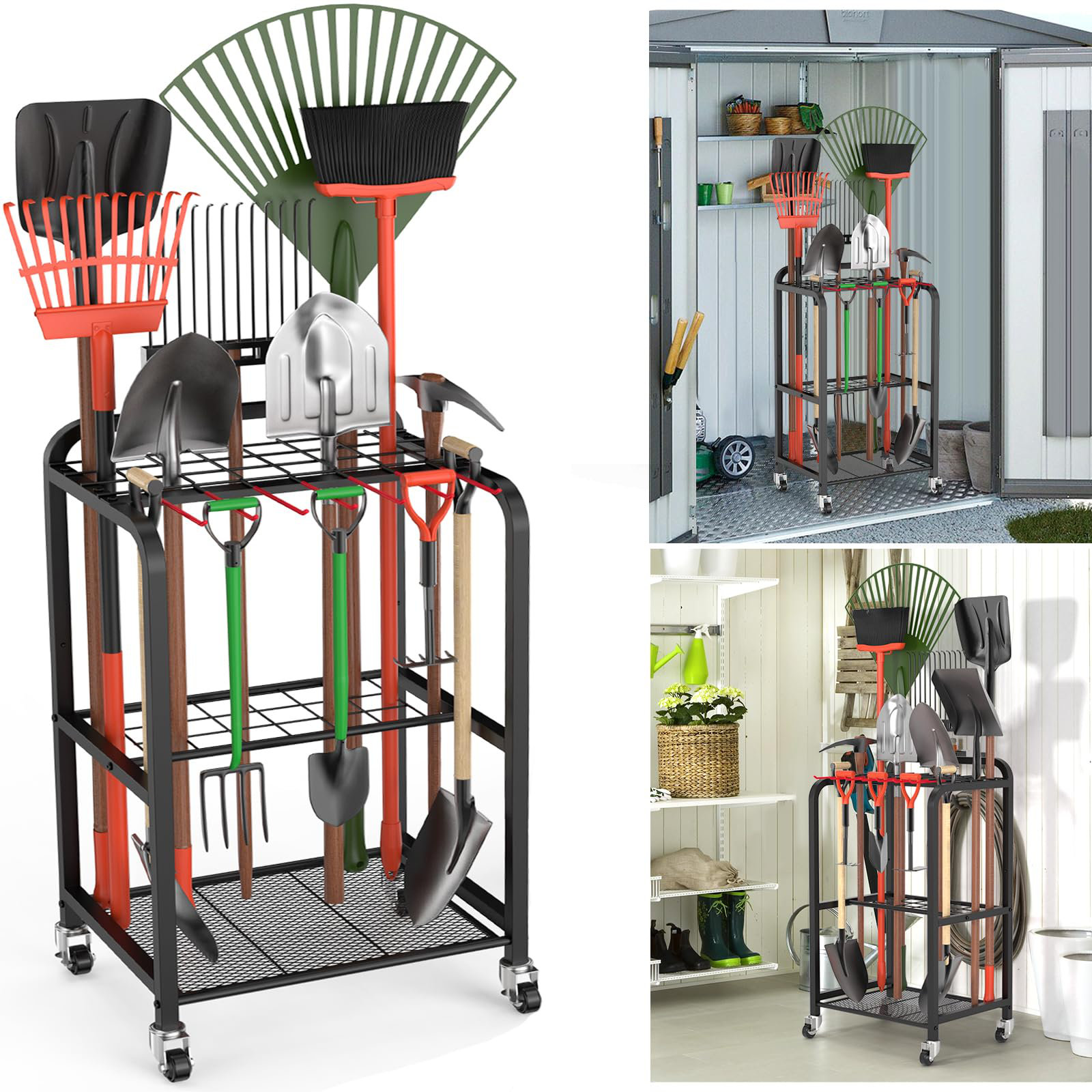 WFX Utility™ Wheeled Heavy Duty Garden Tool Storage, Alloy Steel Garden ...