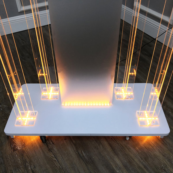 FixtureDisplays Lighted LED Podium Acrylic Pulpit Wood Deluxe Lectern ...