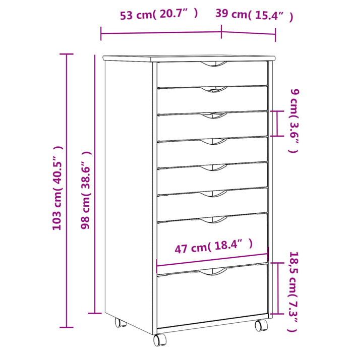 VidaXL 8 Drawer Storage Drawer | Wayfair