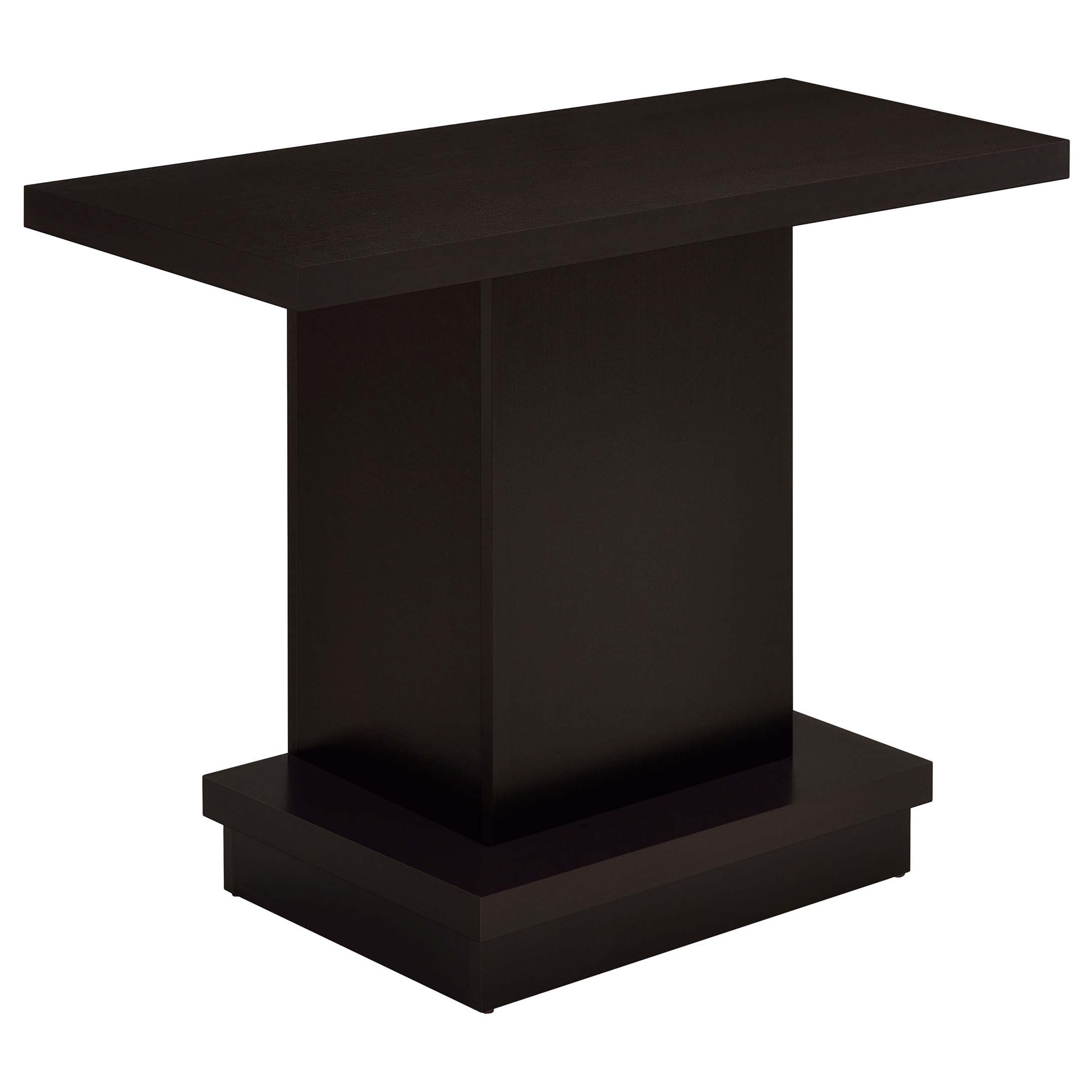 Latitude Run® Fiona Cappuccino Engineered Wood Pedestal Console Table ...