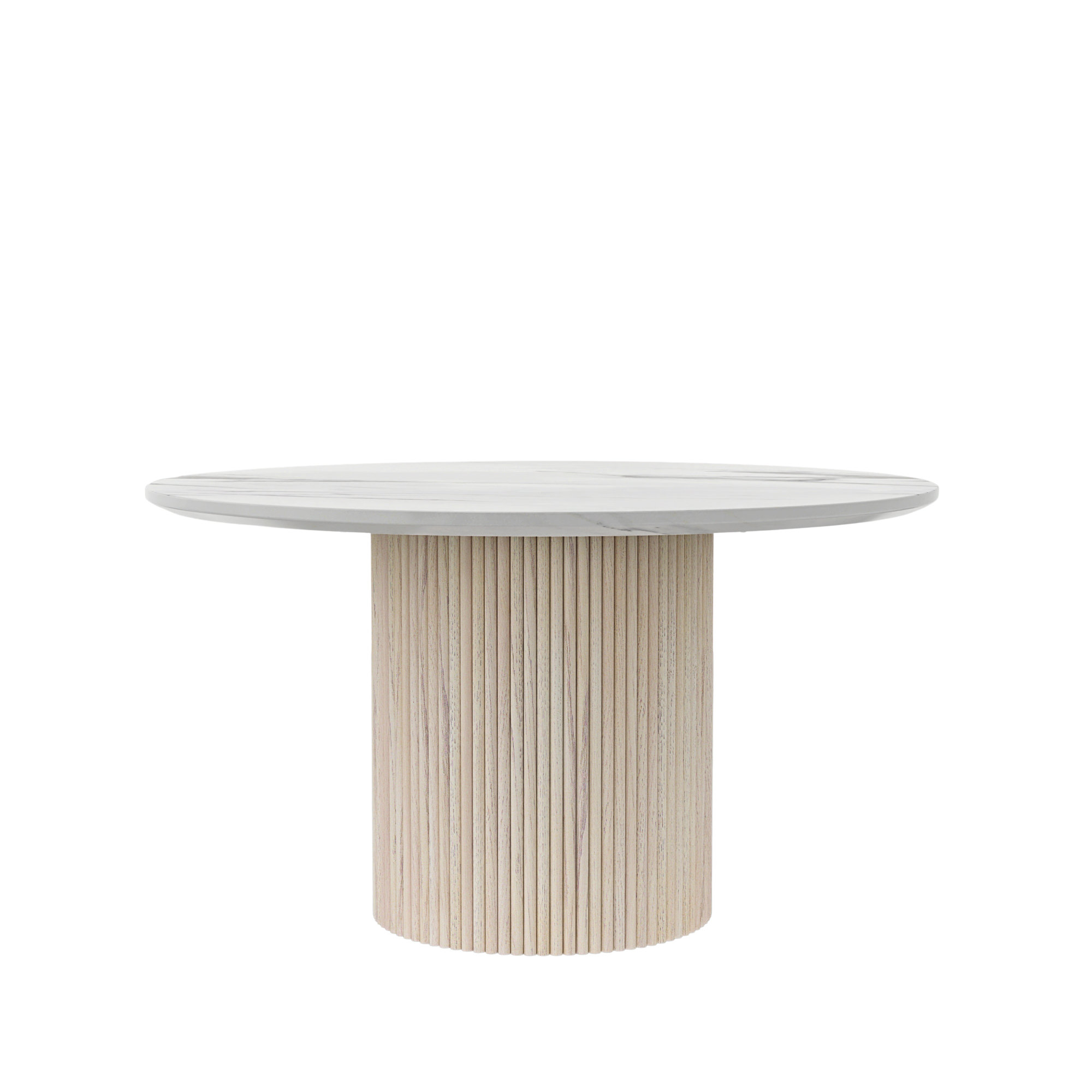 Joss & Main Fairmont Quartz Top Round Dining Table, White Wash Base ...