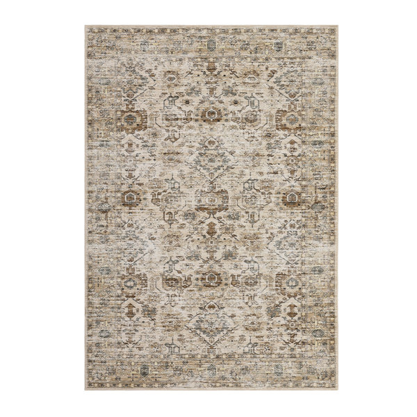 Bungalow Rose Area Rug Washable Rug Vintage Rug Non Slip Backing Accent ...