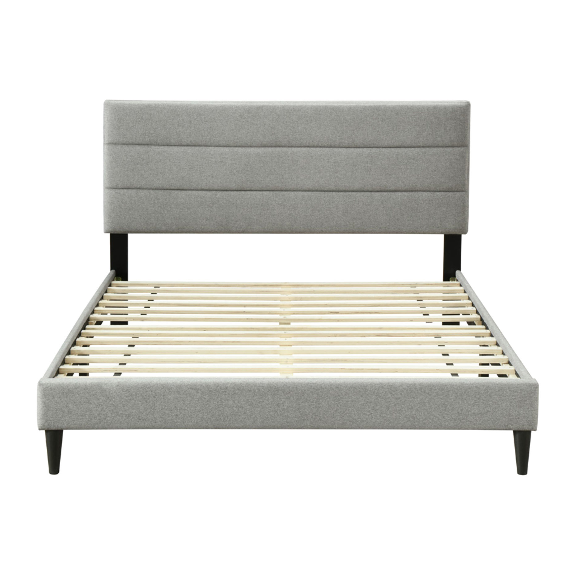 Latitude Run® Queen Sized Channel Bed In A Box With , Gray Headboard ...