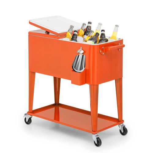 Bring Home Furniture Outdoor 80 Qt Rolling Cooler Cart, with Bottle ...