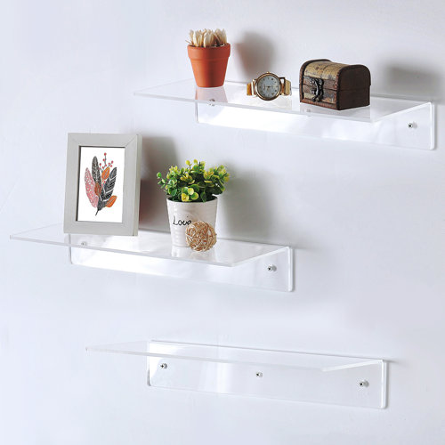 Rebrilliant Therese 3 Piece Plastic / Acrylic Floating Shelf & Reviews ...