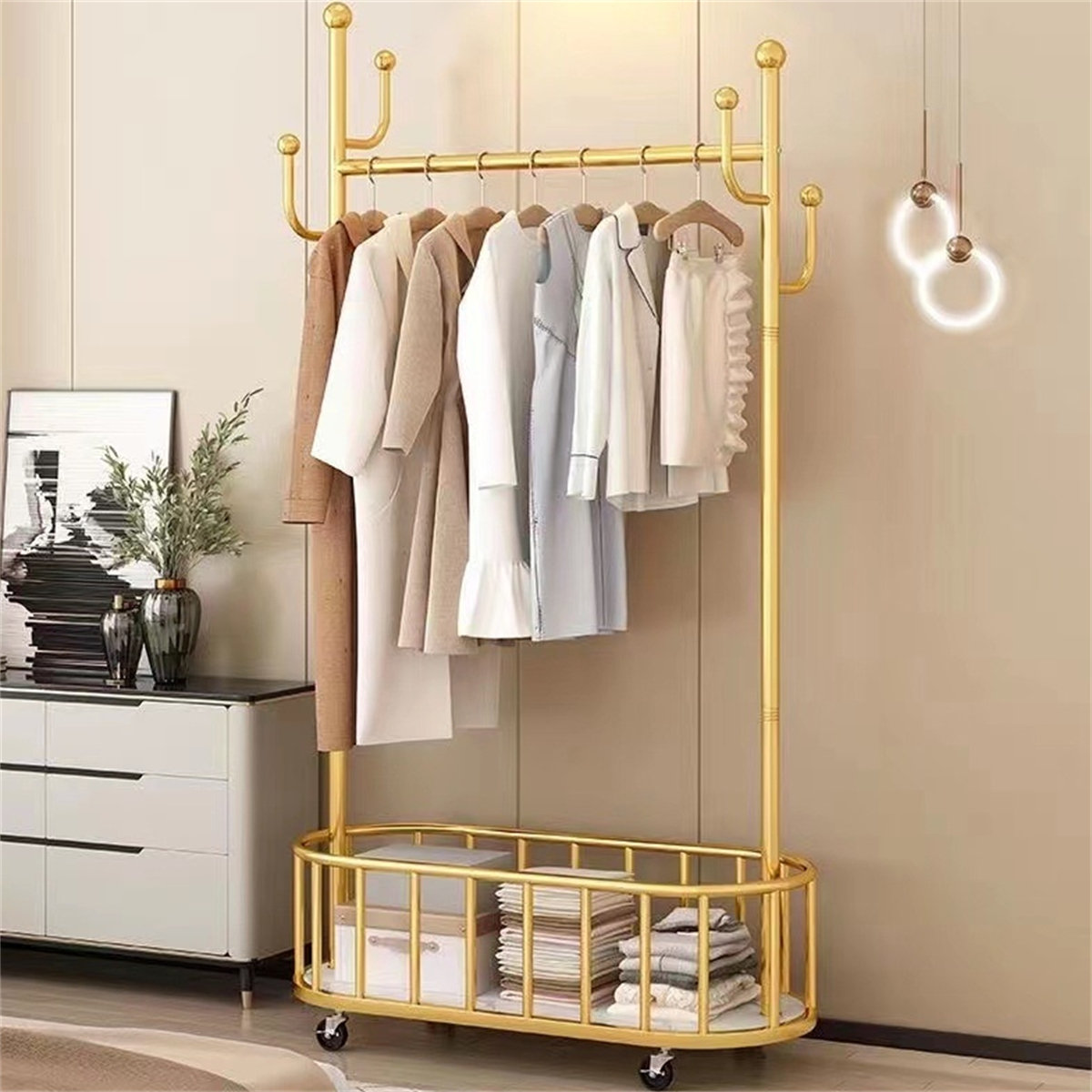 Mercer41 Breon 31.5-inch Italian light luxury movable bedroom floor ...