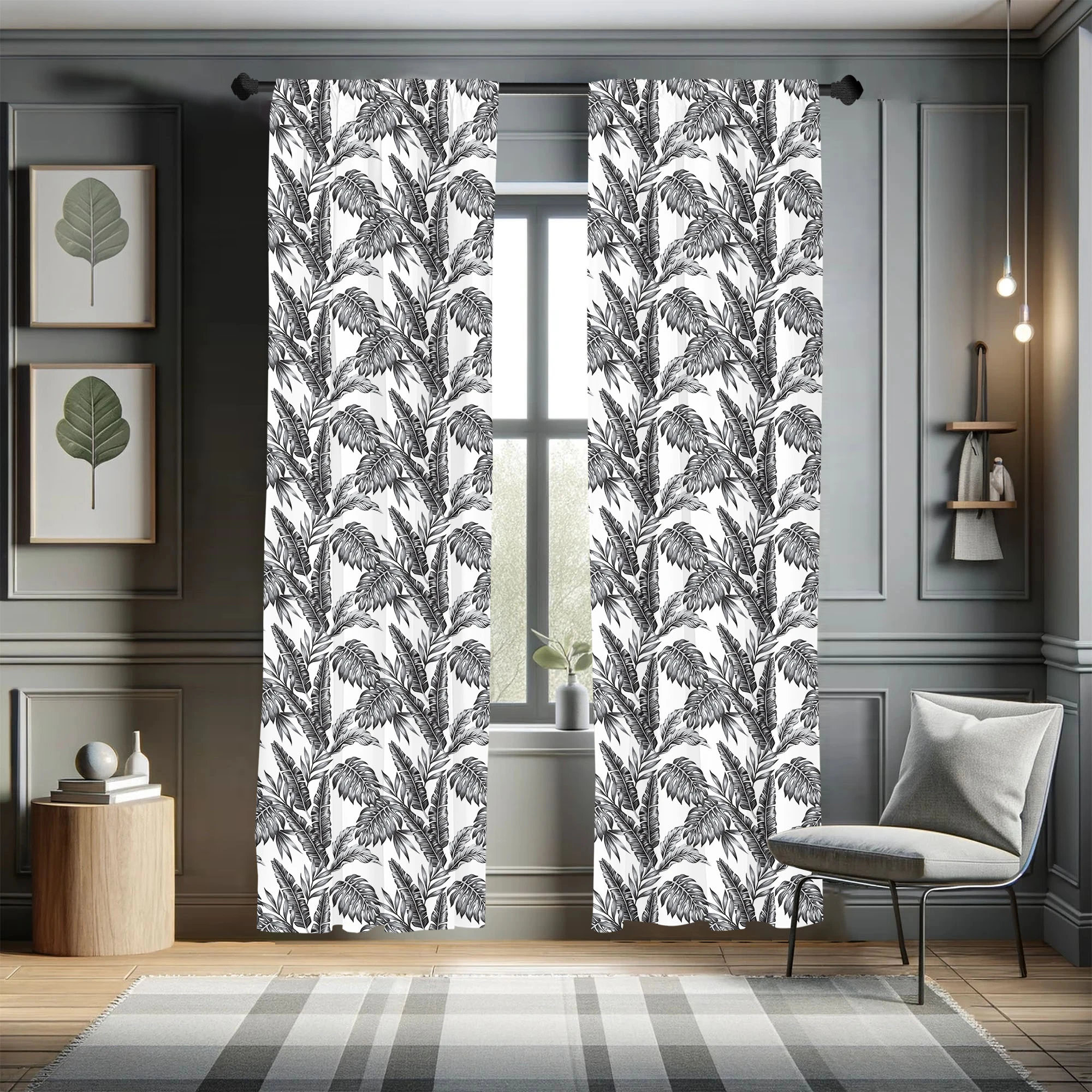 Ambesonne Jungle Window Curtains Semi-Sheer Rod Pocket Sliding Panel ...