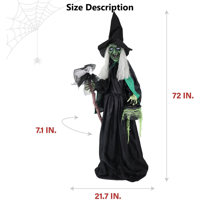 The Holiday Aisle® The Farm Animatronic Scary Witch Door Greeter with ...