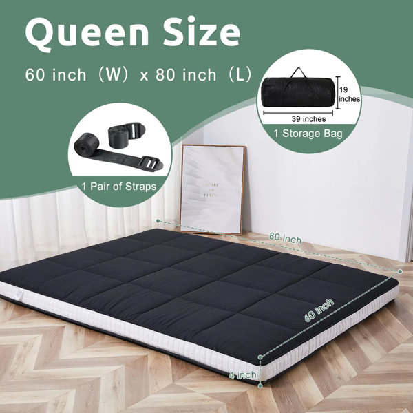 Alwyn Home Futon Mattress , Memory Foam Padded Japanese Floor Mattress ...