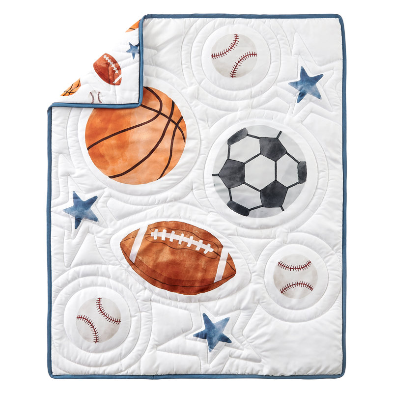 Sweet Jojo Designs Watercolor Sports Theme 4 Piece Crib Bedding Set by ...