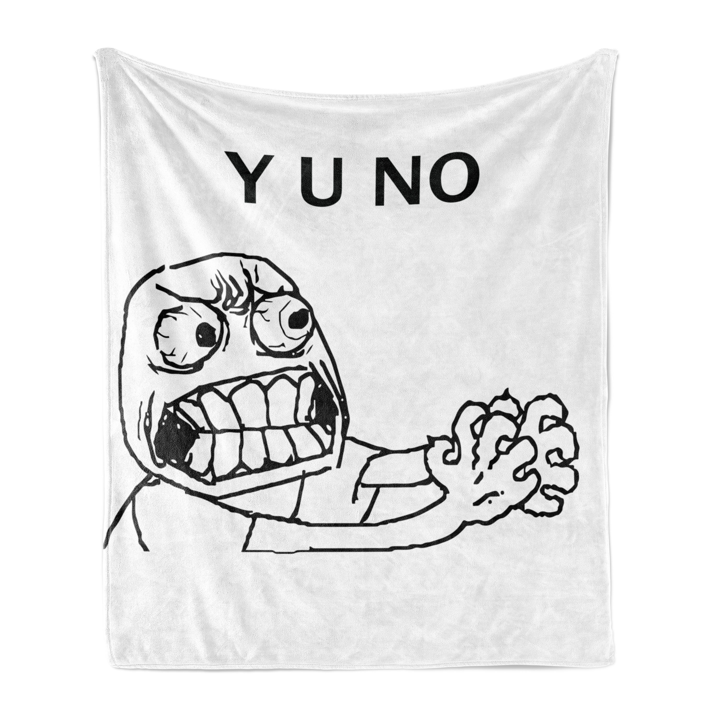 Ambesonne Humor Fleece Throw Blanket Hipster Mascot Meme Black and ...