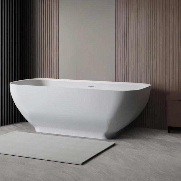 maxbrass 67" x 29.5" Freestanding Soaking Porcelain Bathtub | Wayfair
