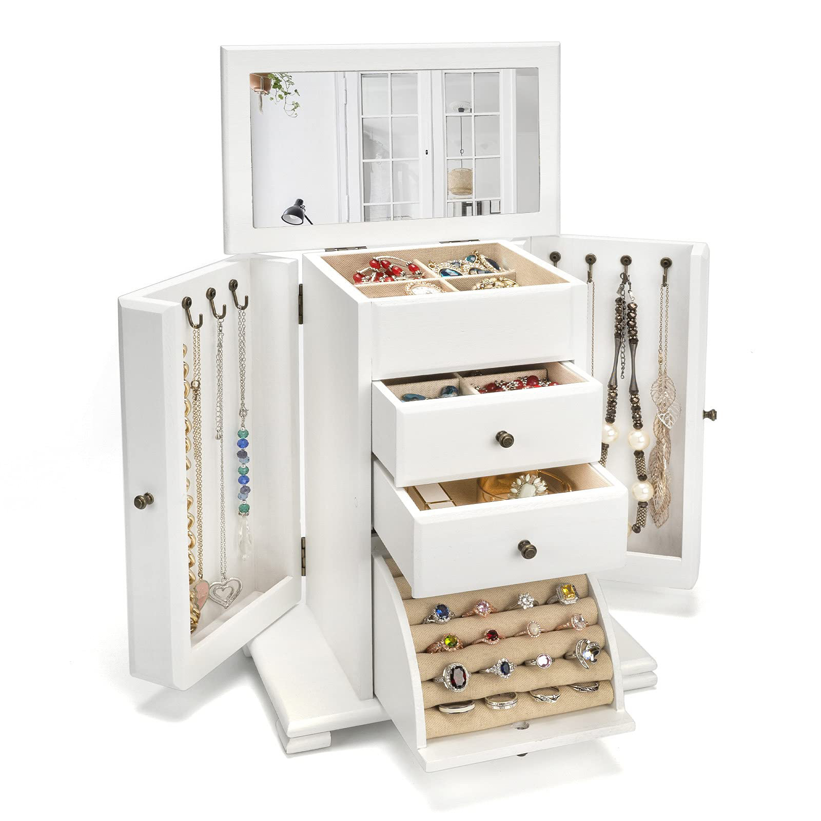 Loon Peak® Rustic Paulownia Jewelry Organizer - Elegant Storage For ...