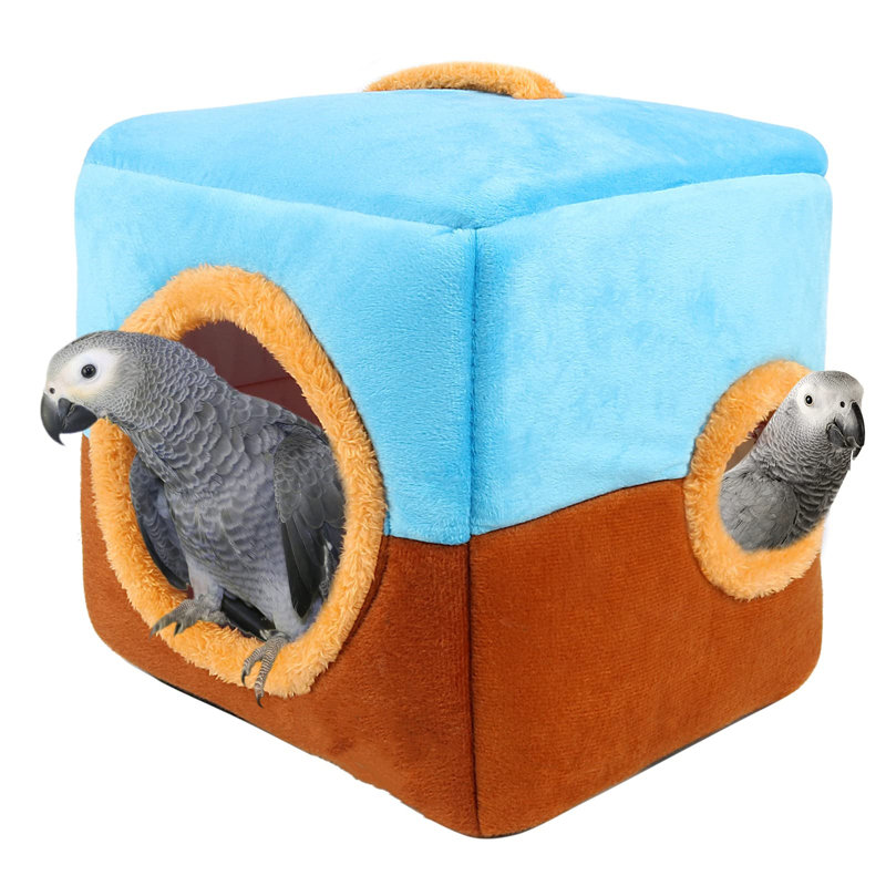 Ophelia & Co. Winter Warm Bird Snuggle Hut Hanging Birds House | Wayfair