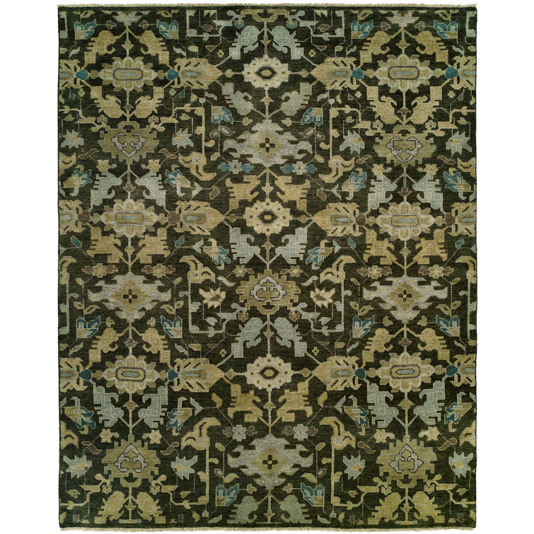 Madison Couture Rugs Heris Floral Hand-Knotted Wool Graphite/Brown ...