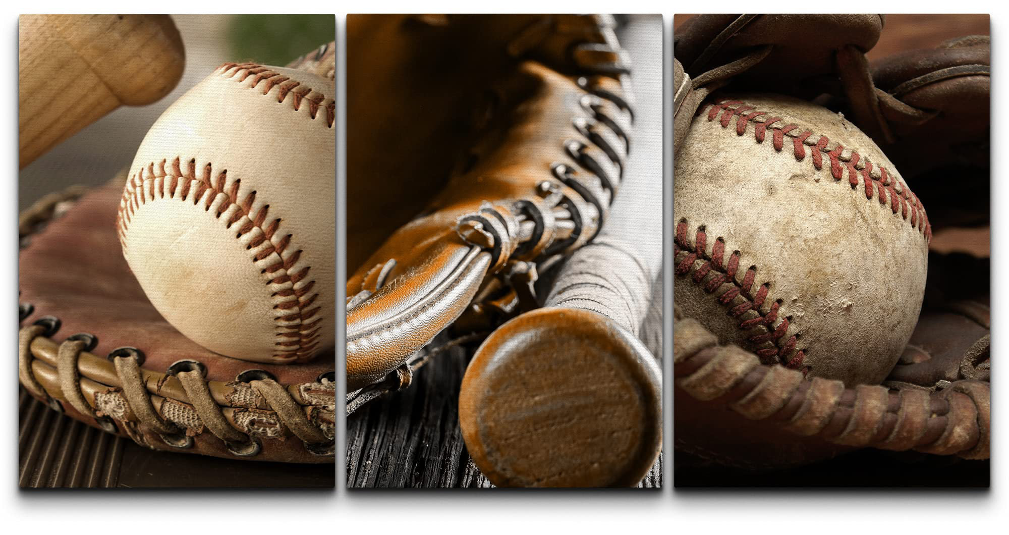IDEA4WALL Close Up Baseball Catcher's Mitt Details Sports & Fitness ...
