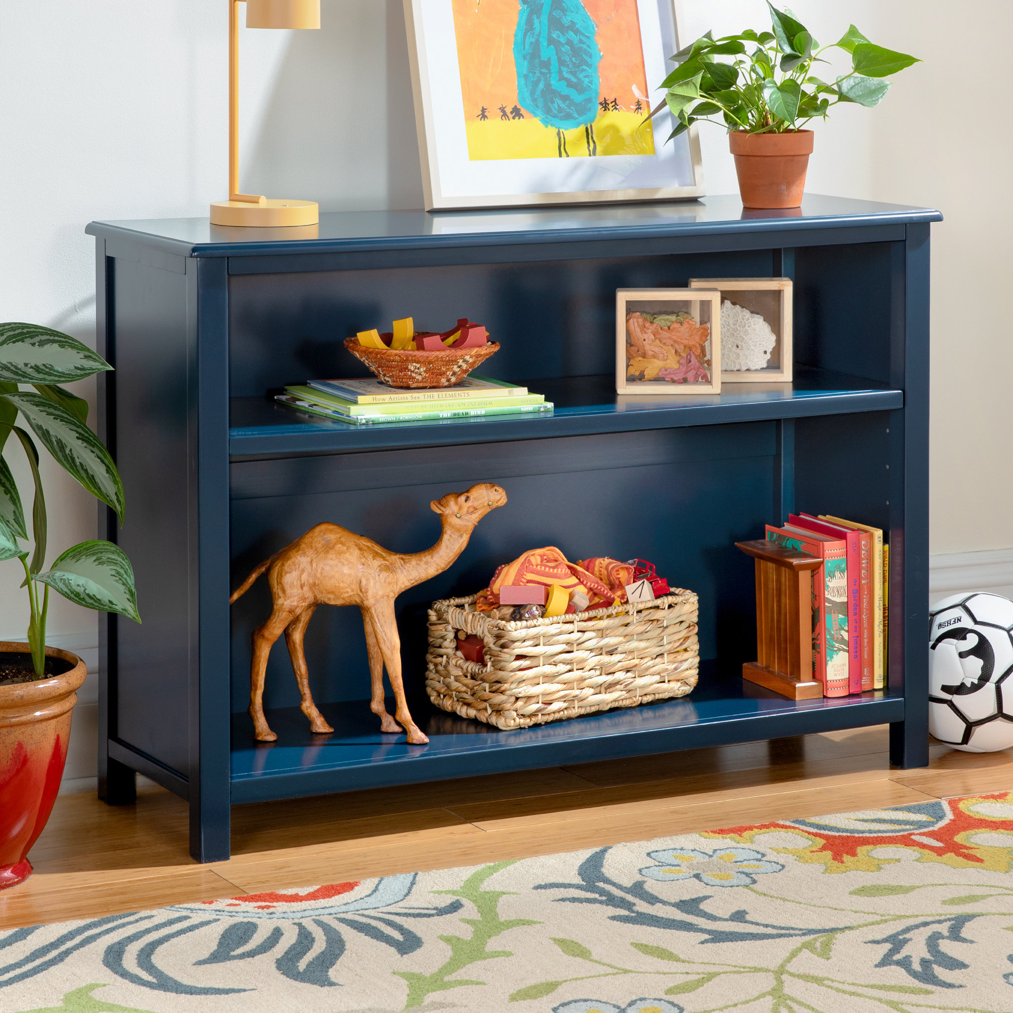 Guidecraft Taiga 2-Shelf Bookcase - Navy | Wayfair