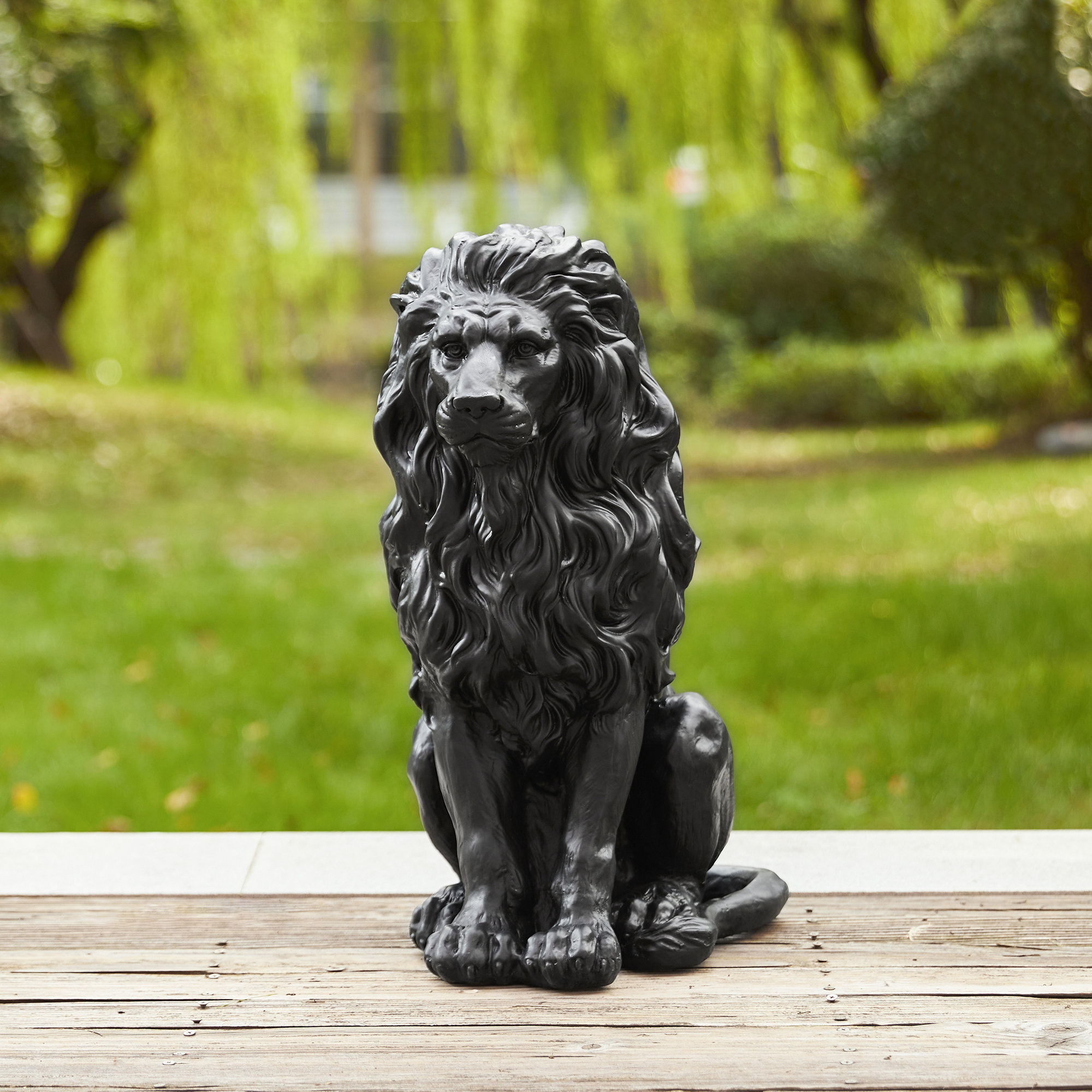 Bungalow Rose Rodjanae Lions Animals Magnesium Oxide Garden Statue ...