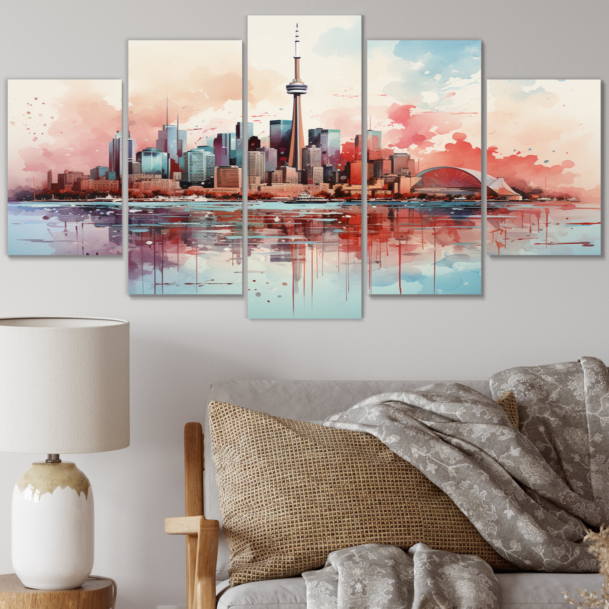 Lark Manor™ Minimalist Toronto City Skyline - City Toronto Wall Art ...