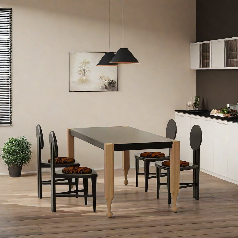 A Zoetic Home Innovative Brown Pencil Legs Dining Table Set | Wayfair