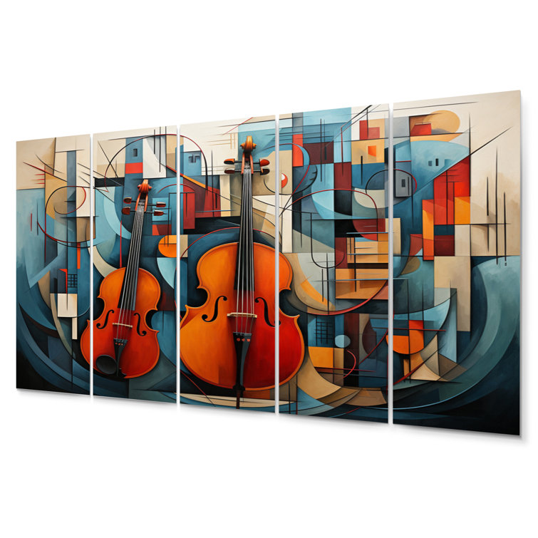 DesignArt Cubism Music Forms I - Cubism Metal Art Print Set 5 - Wayfair ...