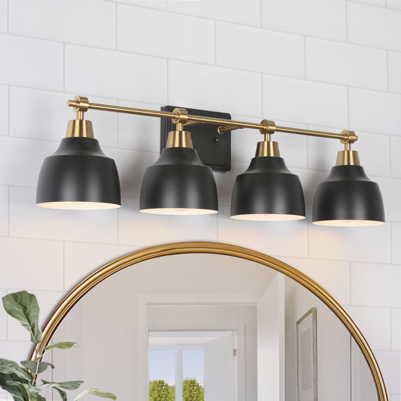 17 Stories Escarment 4 - Light Black and Gold Vanity Light & Reviews ...