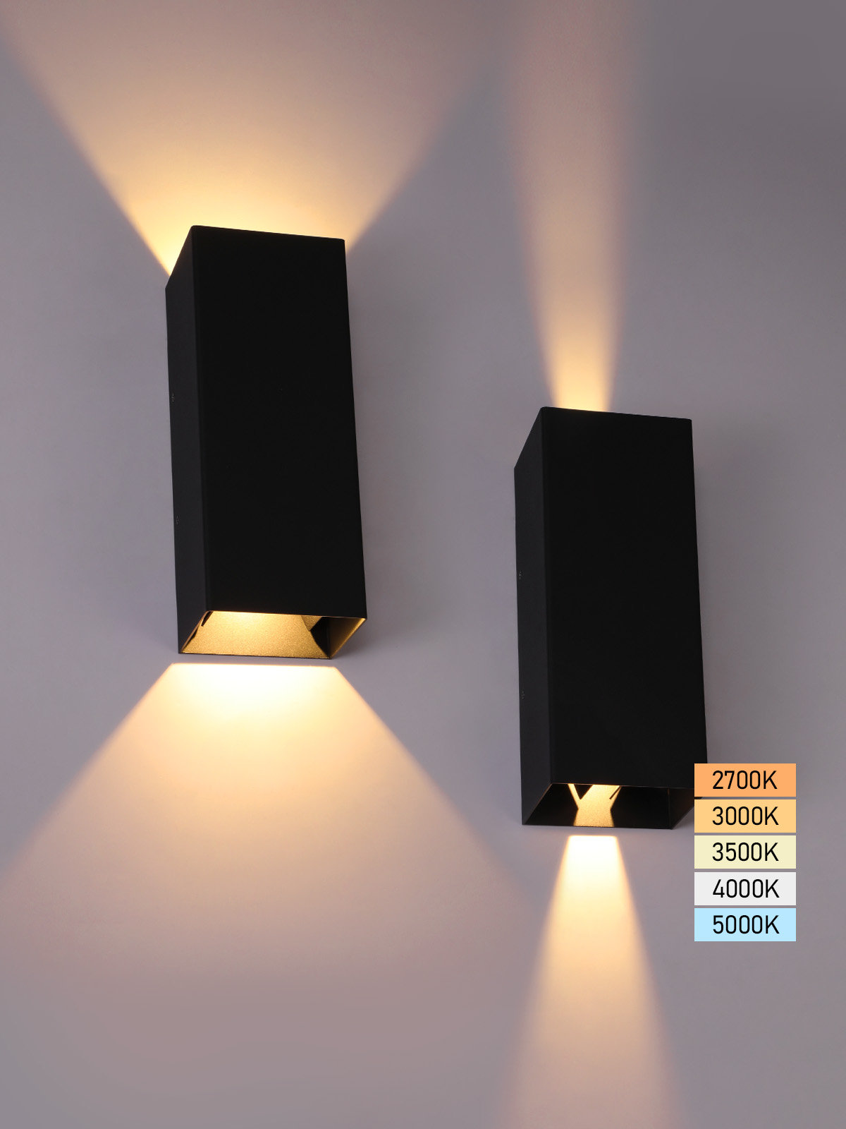 Ivy Bronx 5cct Led 12 Inch Up Down Wall Sconces, Beam Angle Adjustable ...