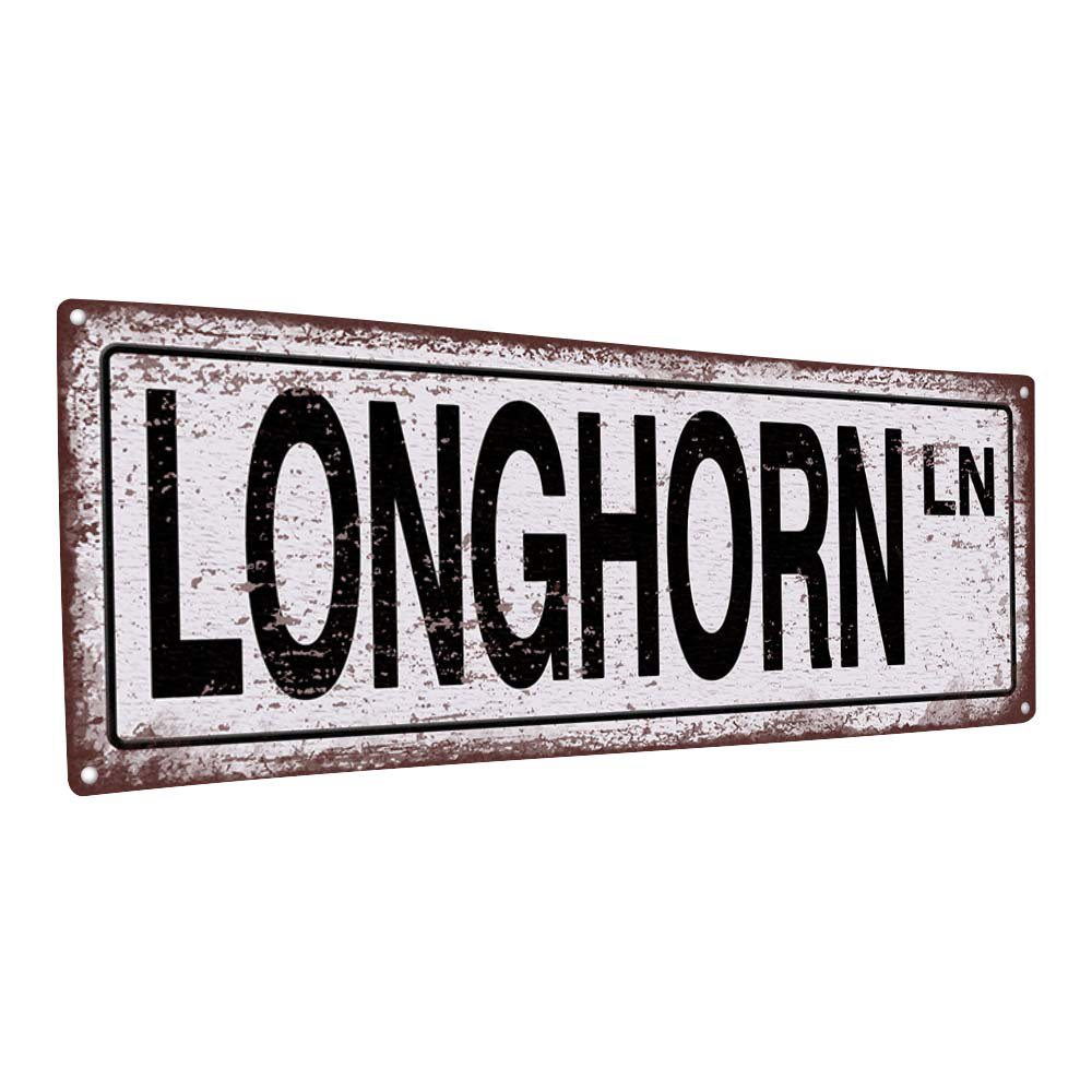 Ophelia & Co. " Distressed, Longhorn Ln Metal Sign " | Wayfair