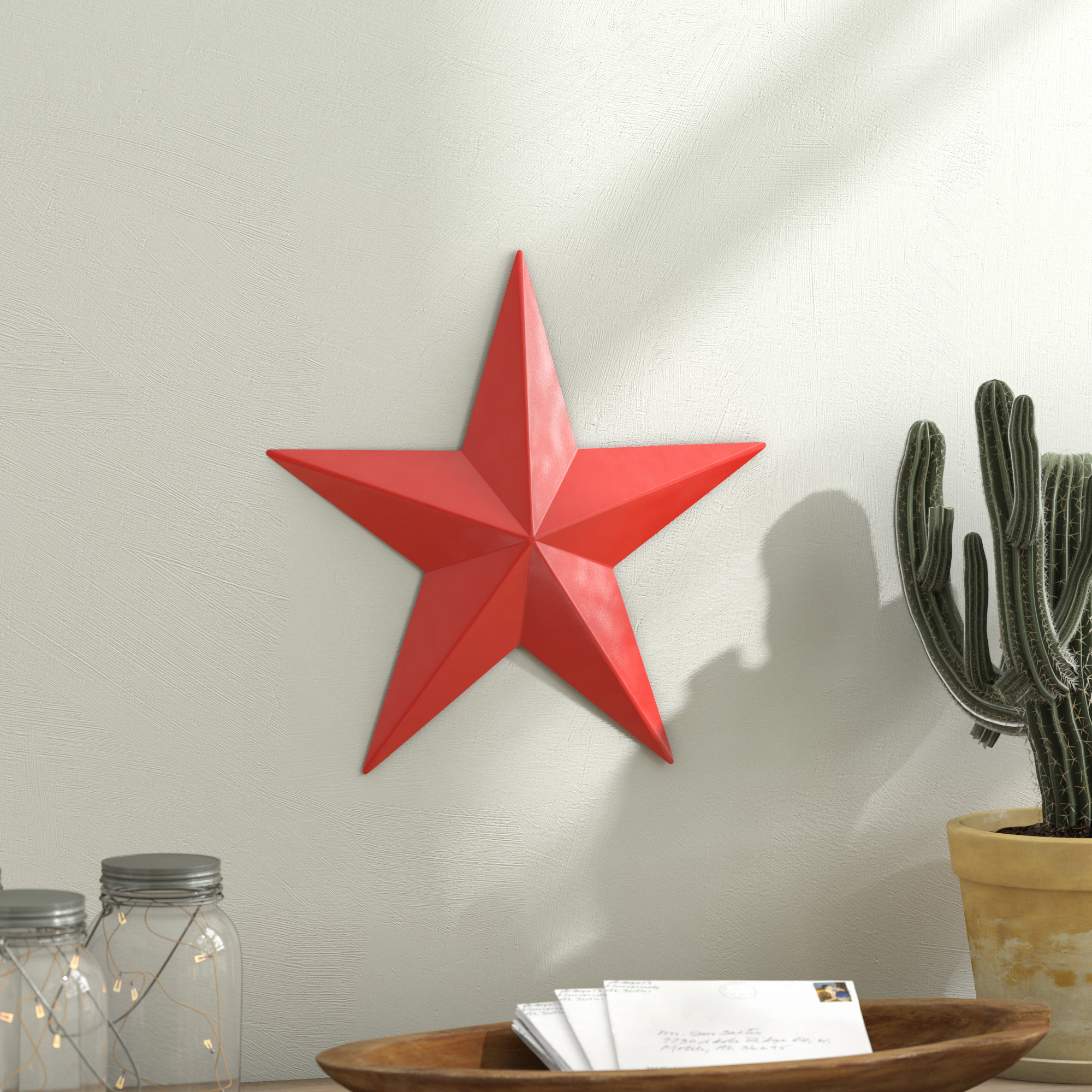 Gracie Oaks 36" Country Rustic Star Outdoor Patio Wall Decoration ...