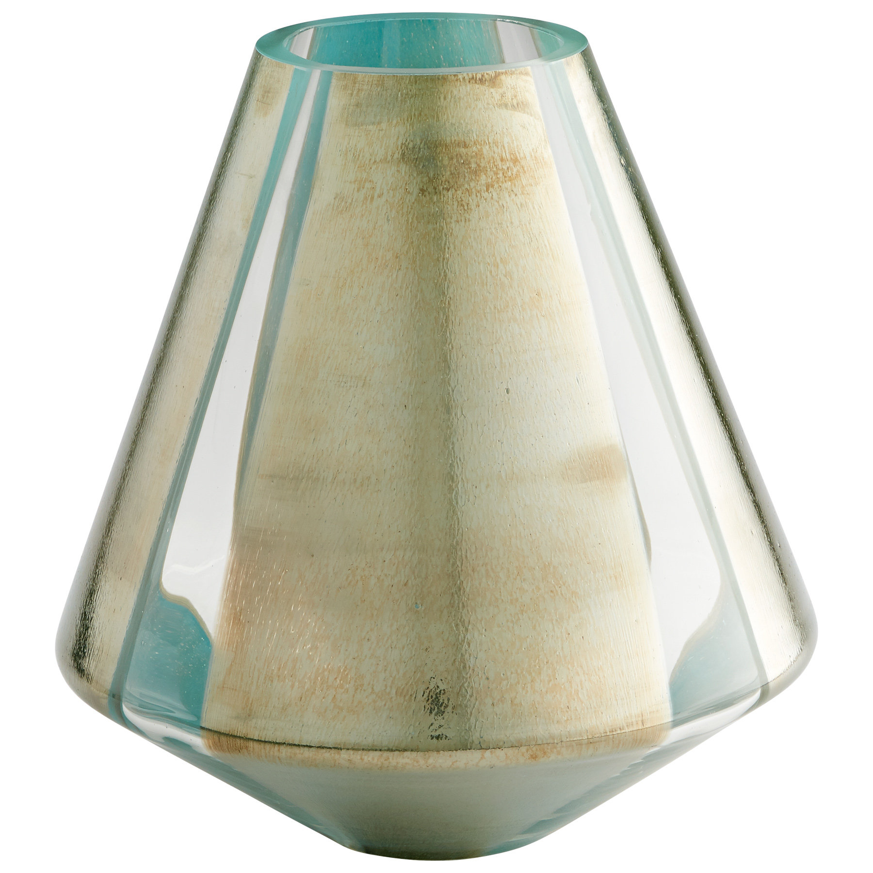 Cyan Design Tan/Teal Glass Table Vase | Wayfair
