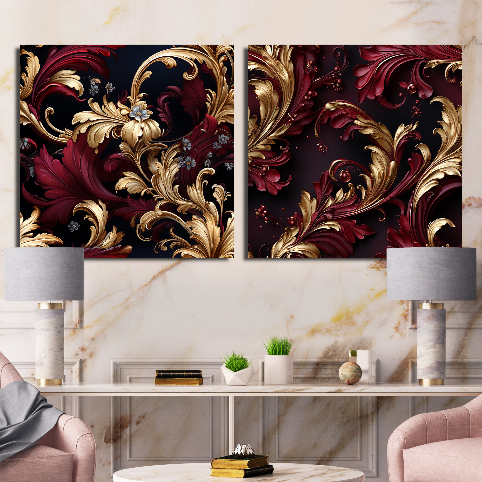 Design Art Opulent Royal Scrolls Victorian Pattern - Abstract ...