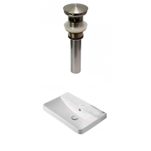 Plumbing N Parts Lavabo de salle de bain rectangulaire en céramique ...