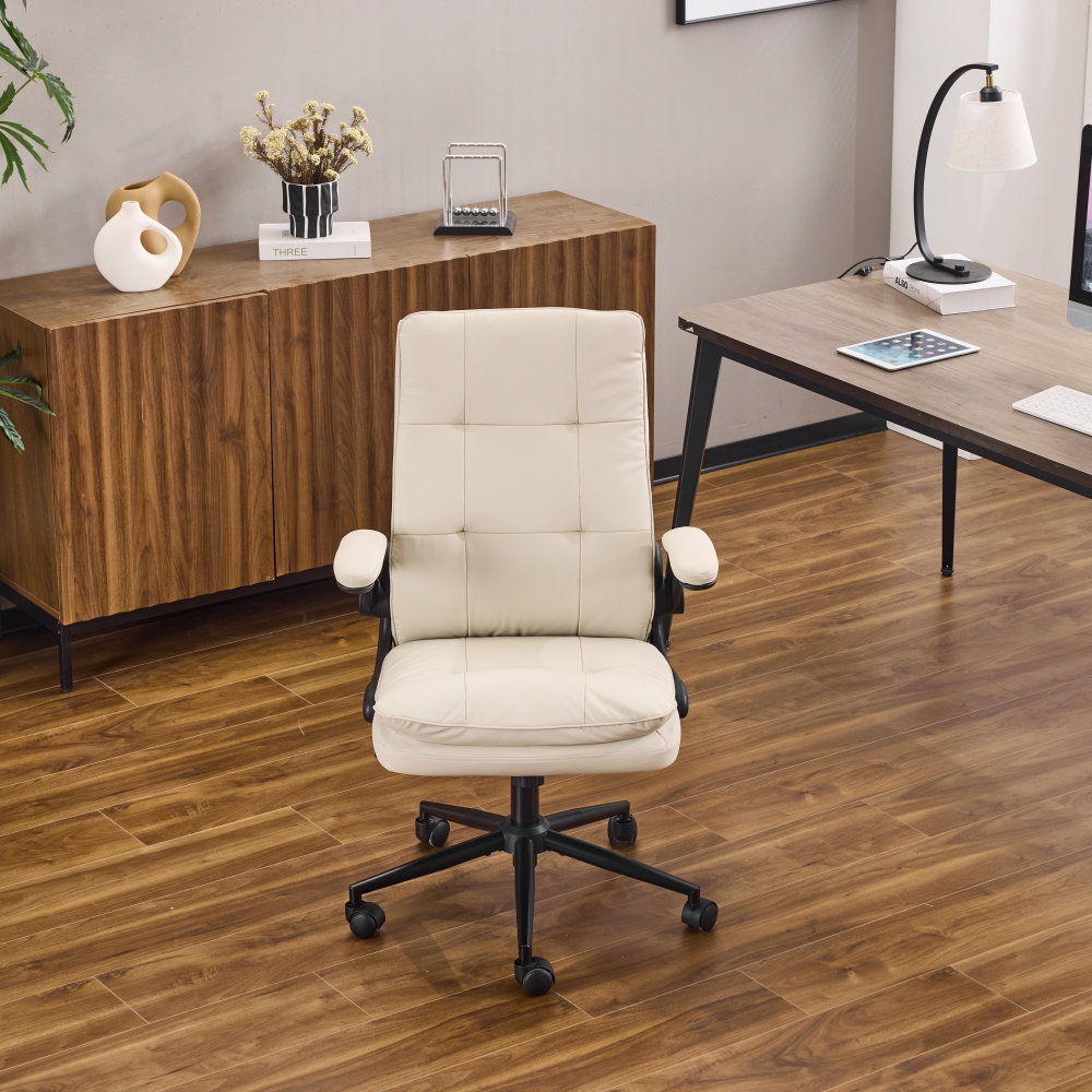 Inbox Zero 25.6 Inch Adjustable Armrest Dual Purpose Leg Swivel Office ...