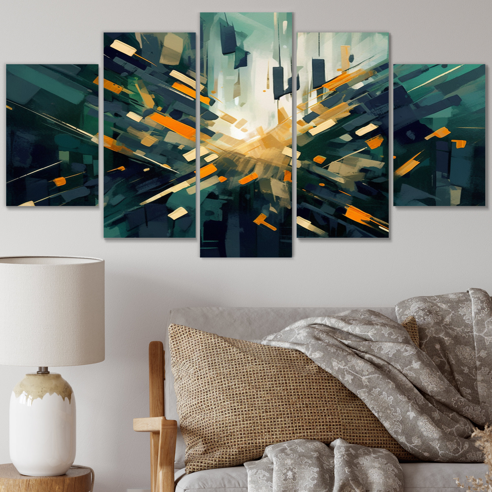 Wrought Studio™ Yellow And Green Dancing With Colors II - Abstract Wall ...