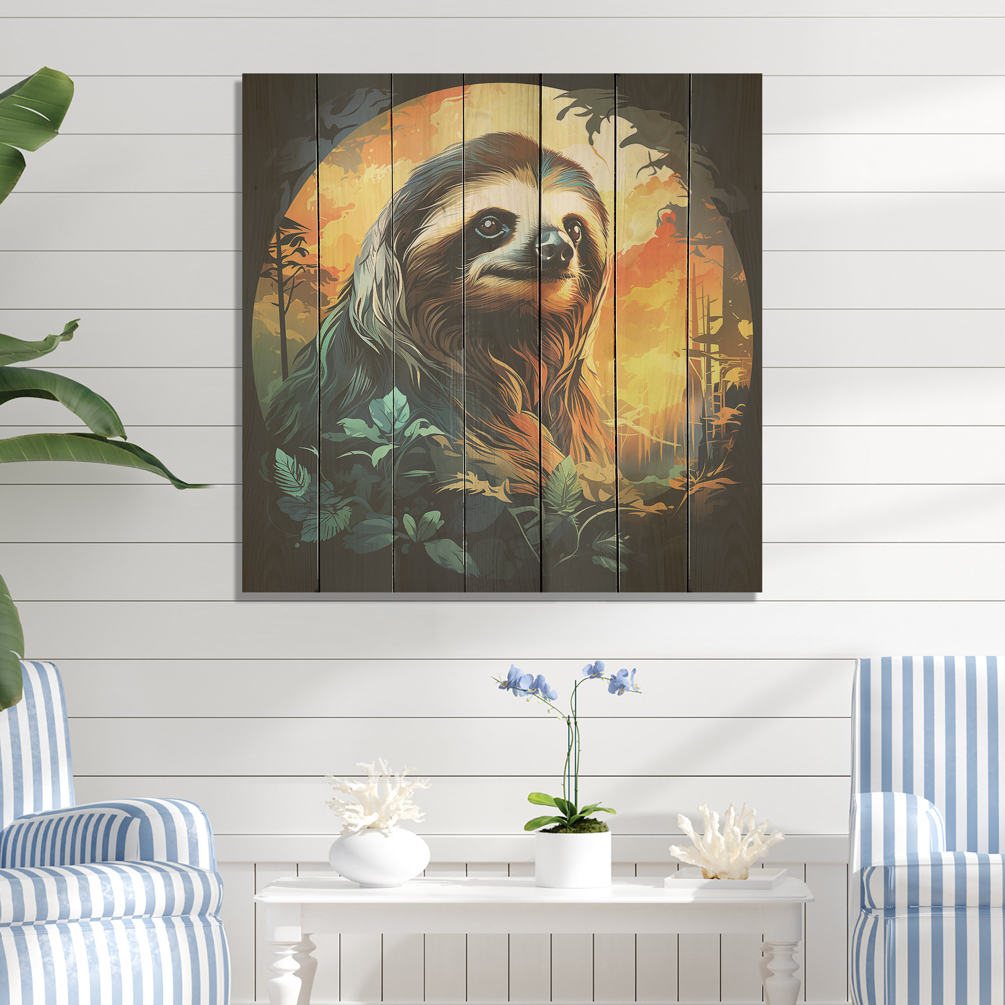 Millwood Pines The Serenity Of Sloth At Sunset II - Sloth On Wood Print ...