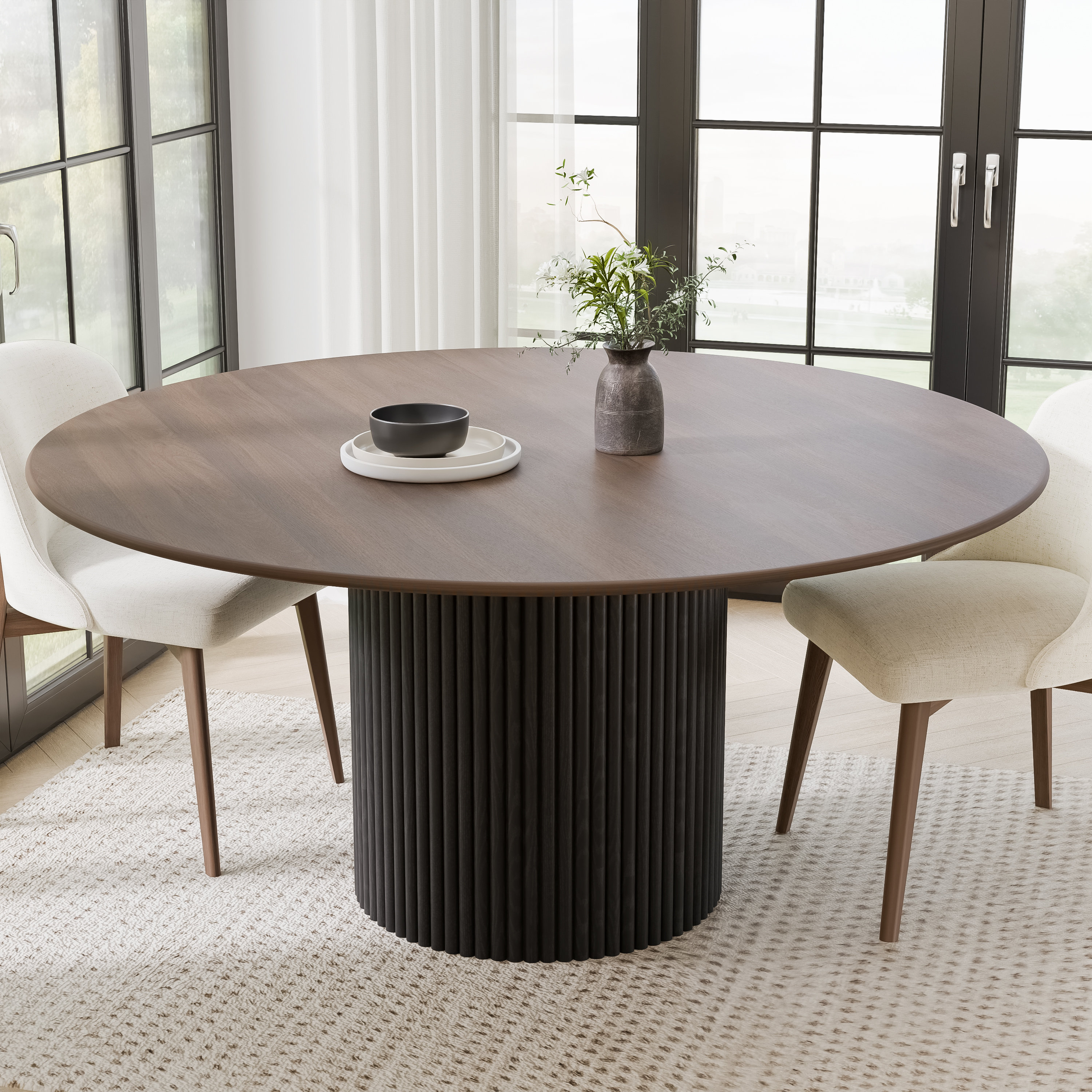Ivy Bronx 52 Inch Round Dining Table, Modern Farmhouse Kitchen Table ...