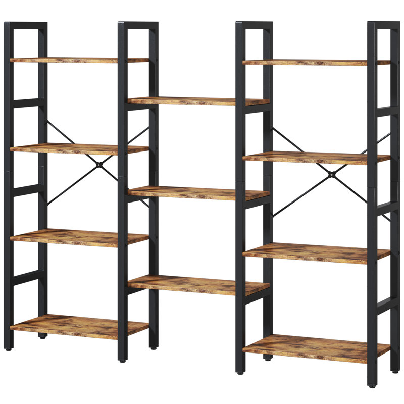 17 Stories Ganell 50.8''H,Triple Wide 4-tier Corner Bookshelf | Wayfair