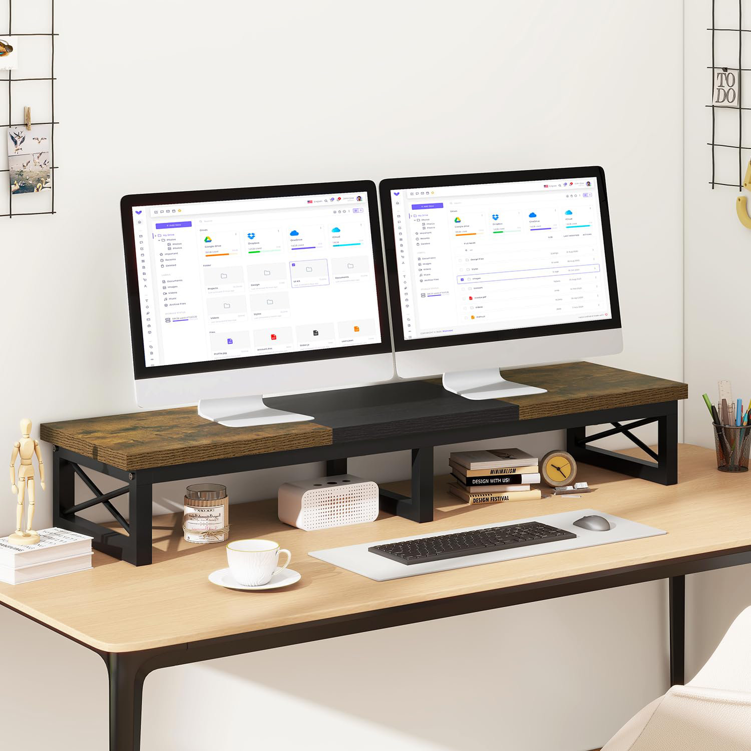 17 Stories Large TV Riser,Tabletop Short TV Stand With Storage And ...