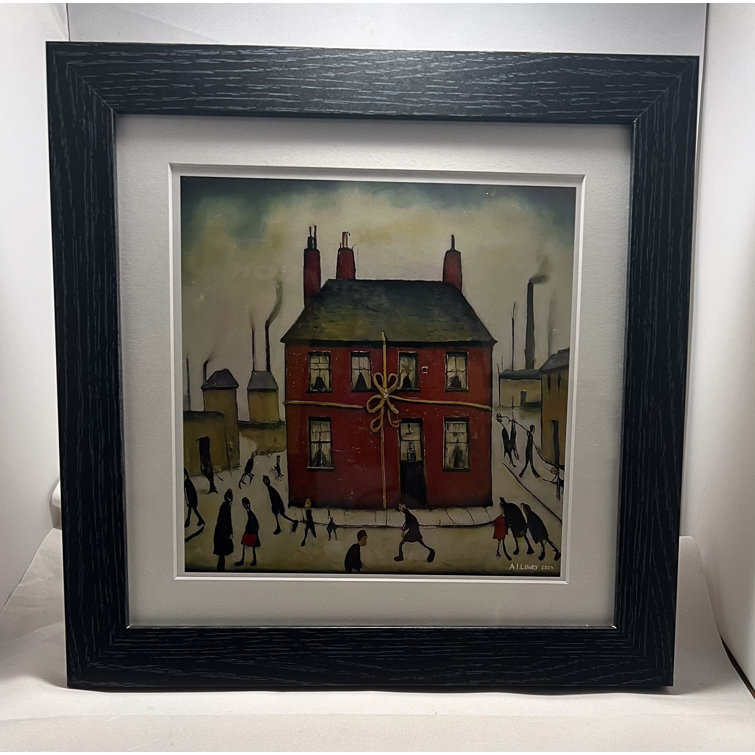 Lark Manor Lowry Style - Framed Print of New Home - 12" Square Black ...