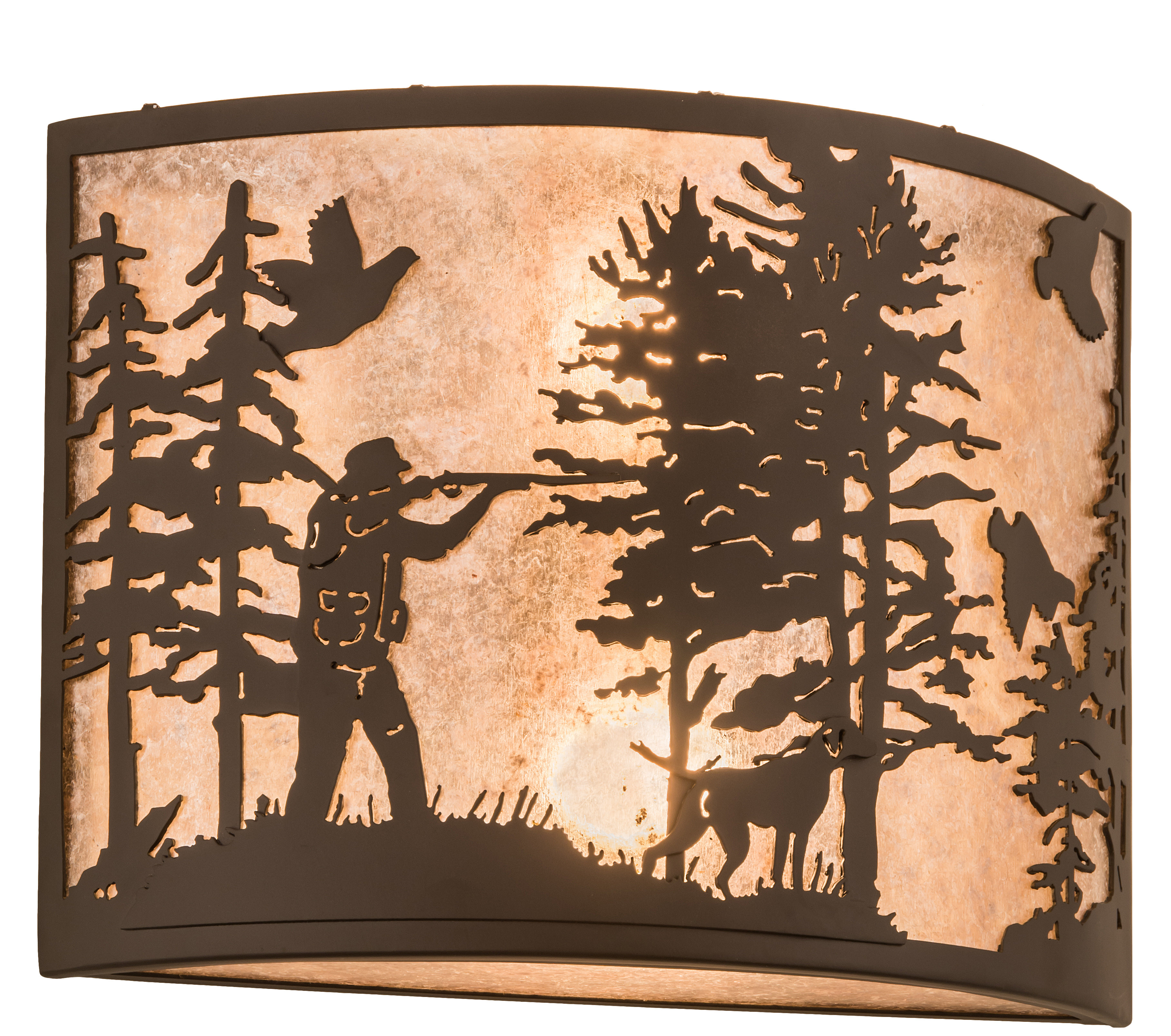 Meyda Lighting Quail Hunter with Dog 2-Light Flush Mount | Perigold