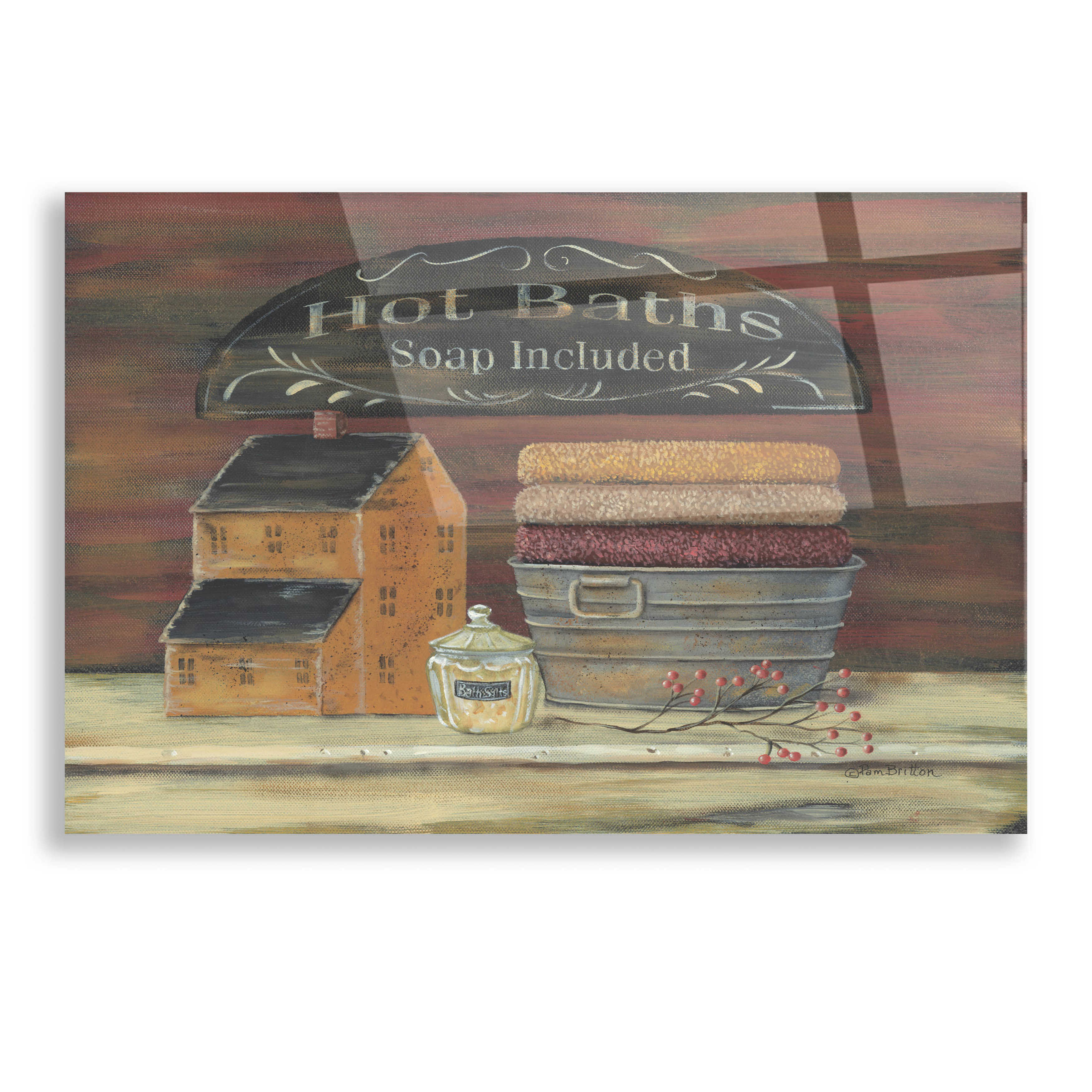 August Grove® Hot Bath by Pam Britton - Unframed Painting | Wayfair