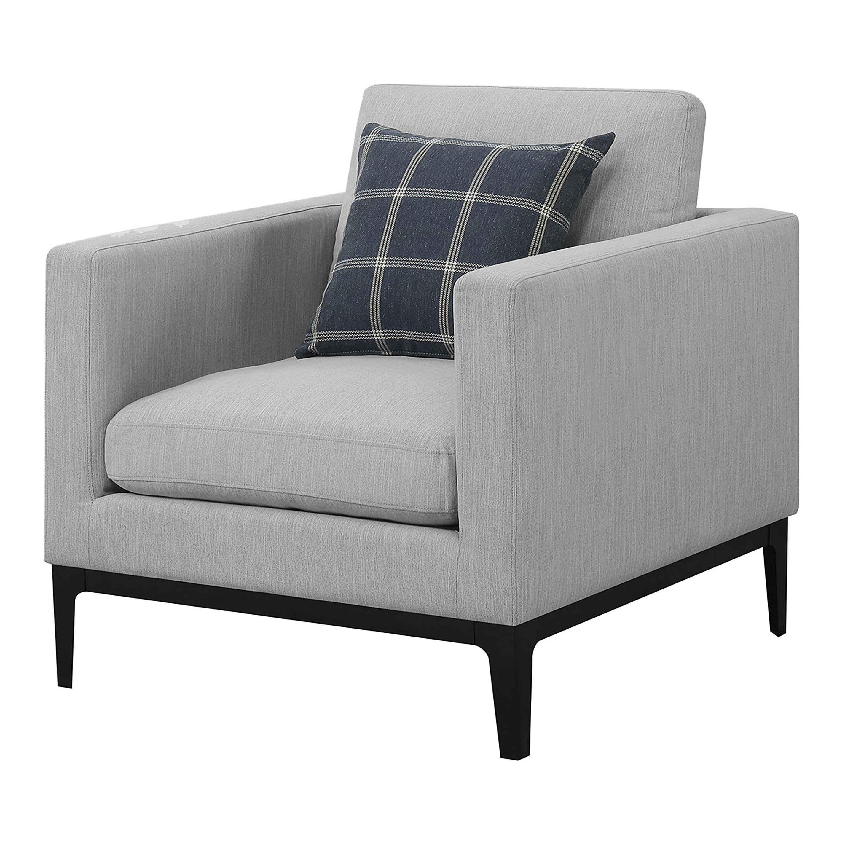 Latitude Run® Upholstered Track Arm Accent Chair Light Grey | Wayfair